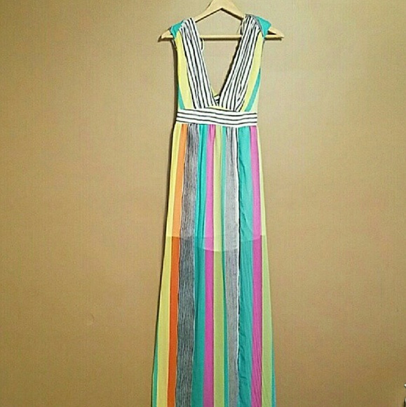 Dresses | Multi Color Maxi Dress | Poshmark